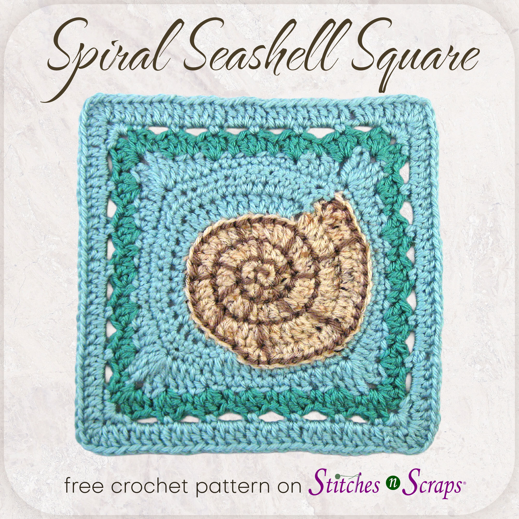 Spiral Seashell Square Crochet Pattern - Stitches n Scraps