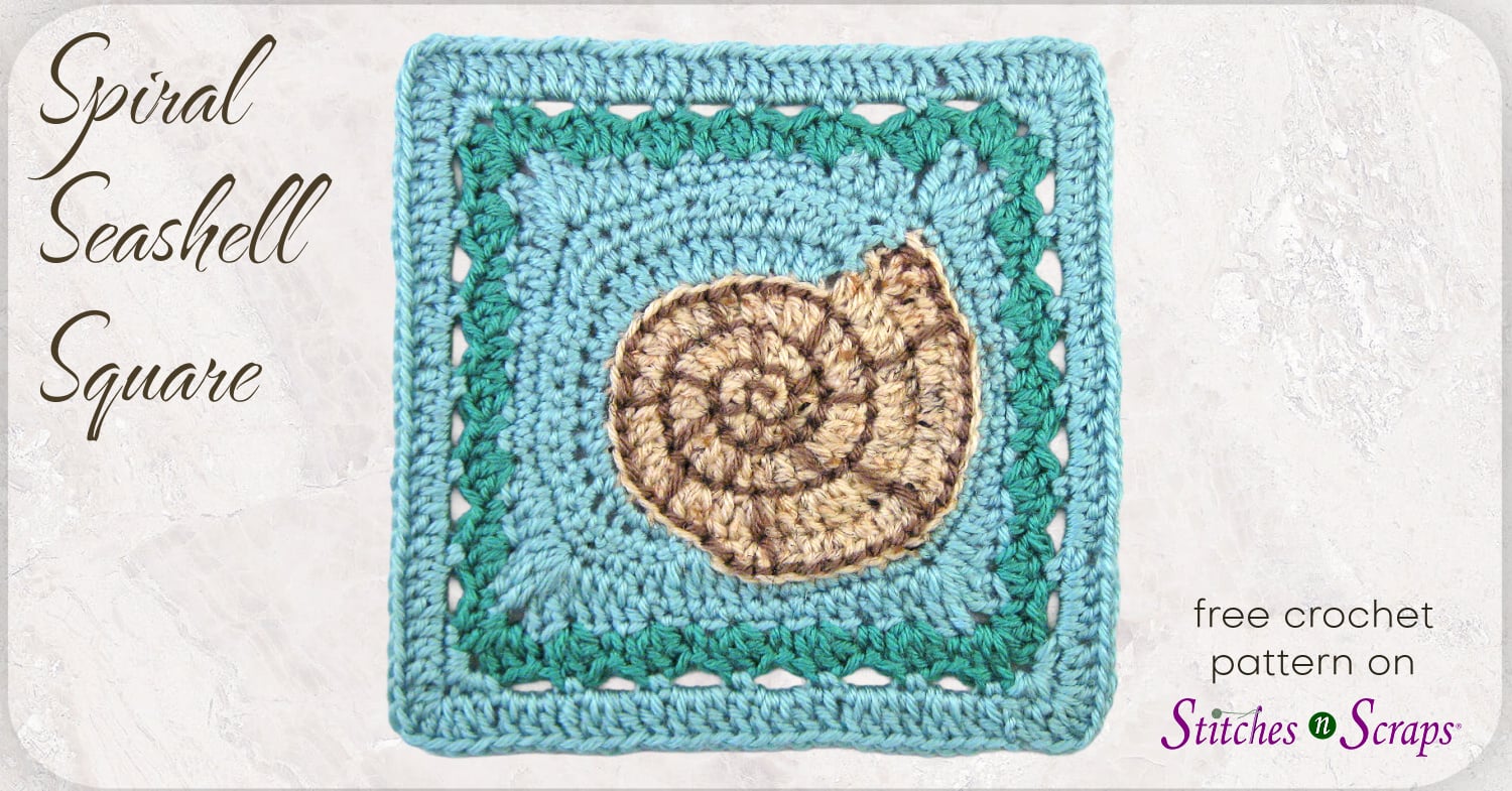 Spiral Seashell Square Crochet Pattern - Stitches n Scraps