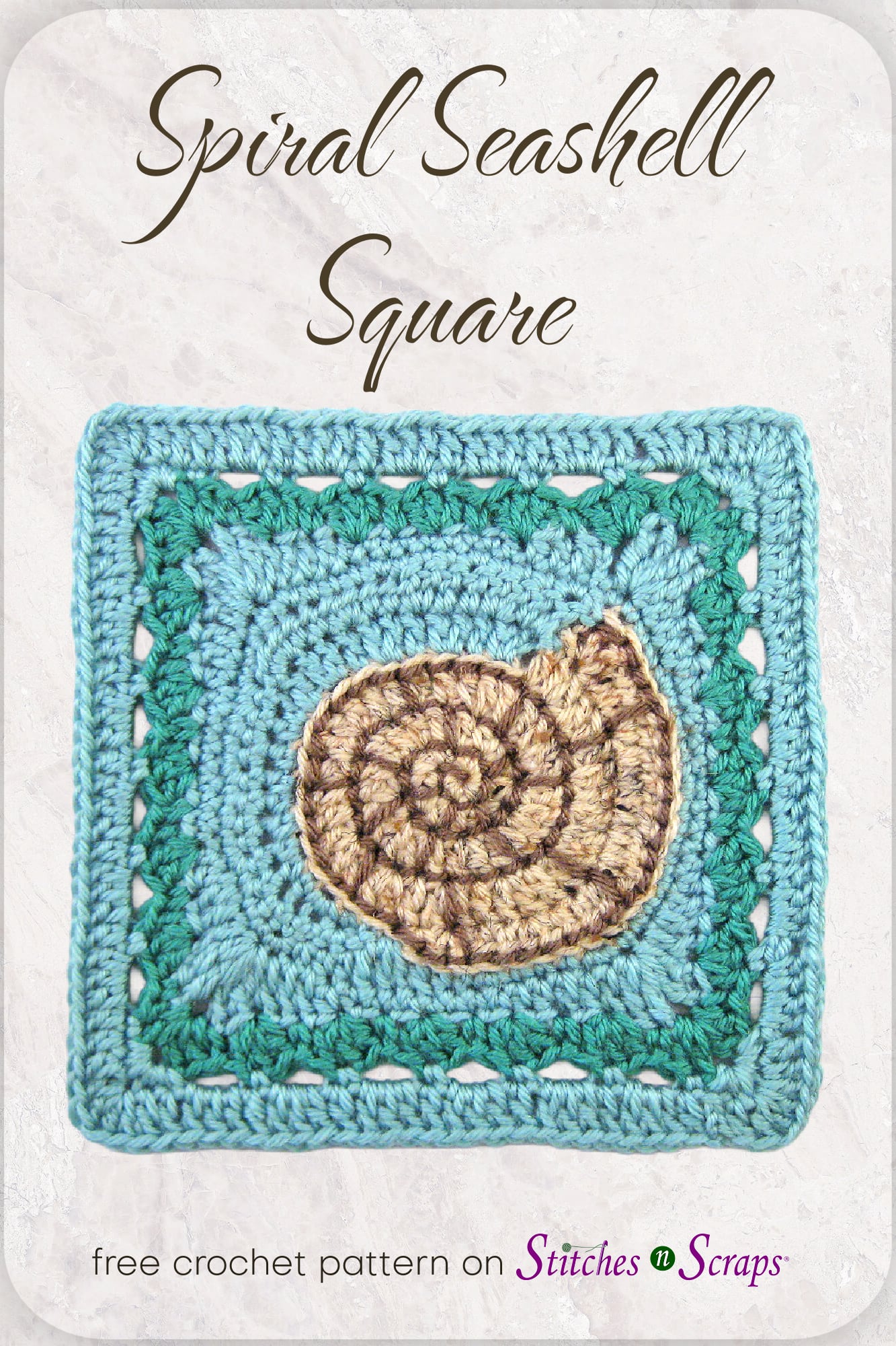 Spiral Seashell Square Crochet Pattern - Stitches n Scraps
