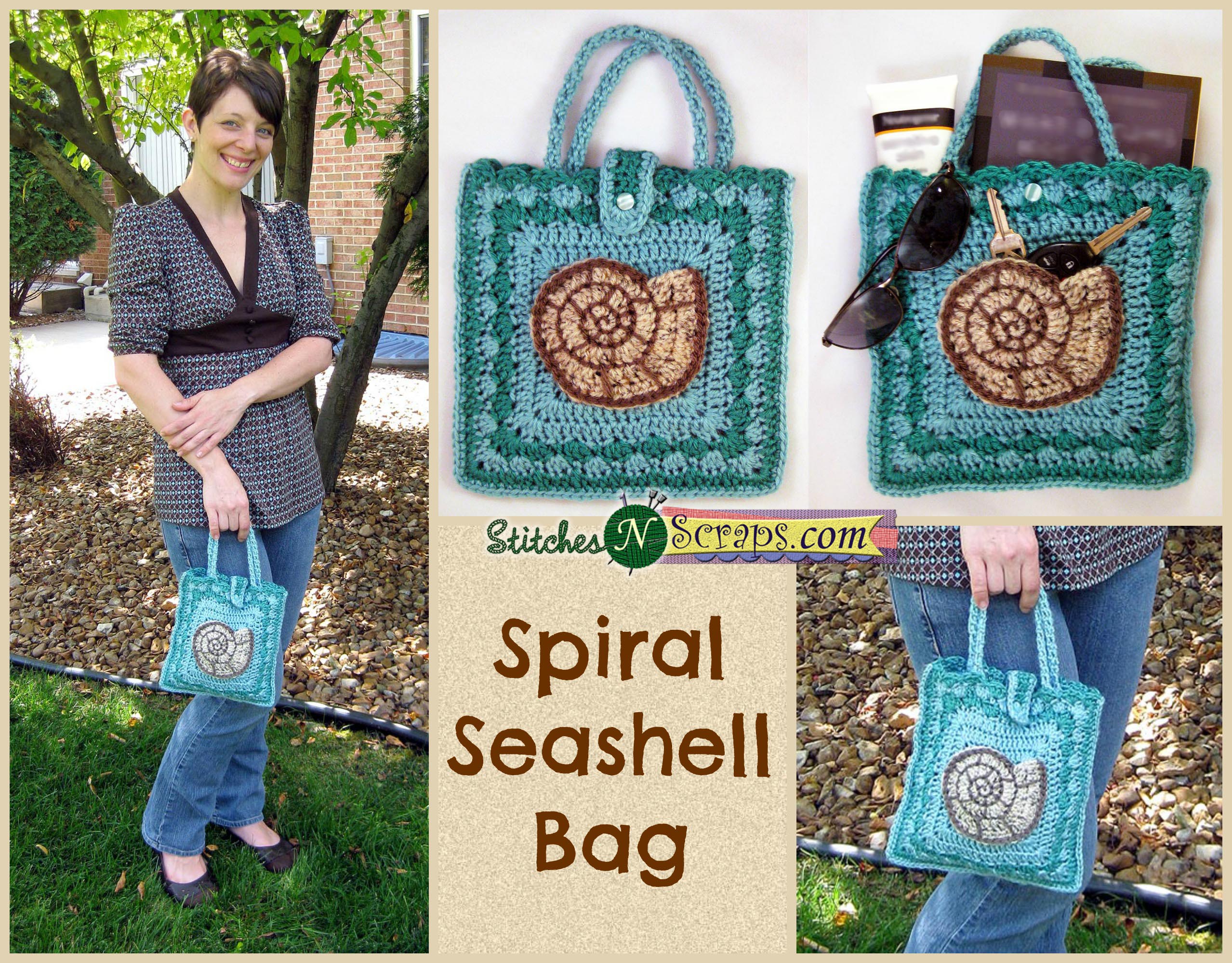 Free Pattern - Spiral Seashell Bag - Stitches n Scraps