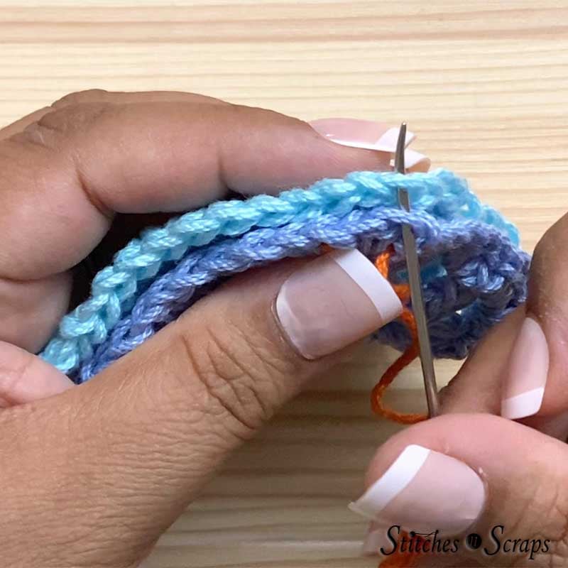 Whipstitch Seam Through Wrong Side Loops - Stitches n Scraps