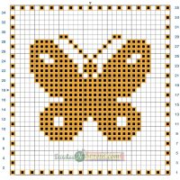 Free Pattern - Filet Crochet Butterfly Motif Chart - Stitches n Scraps