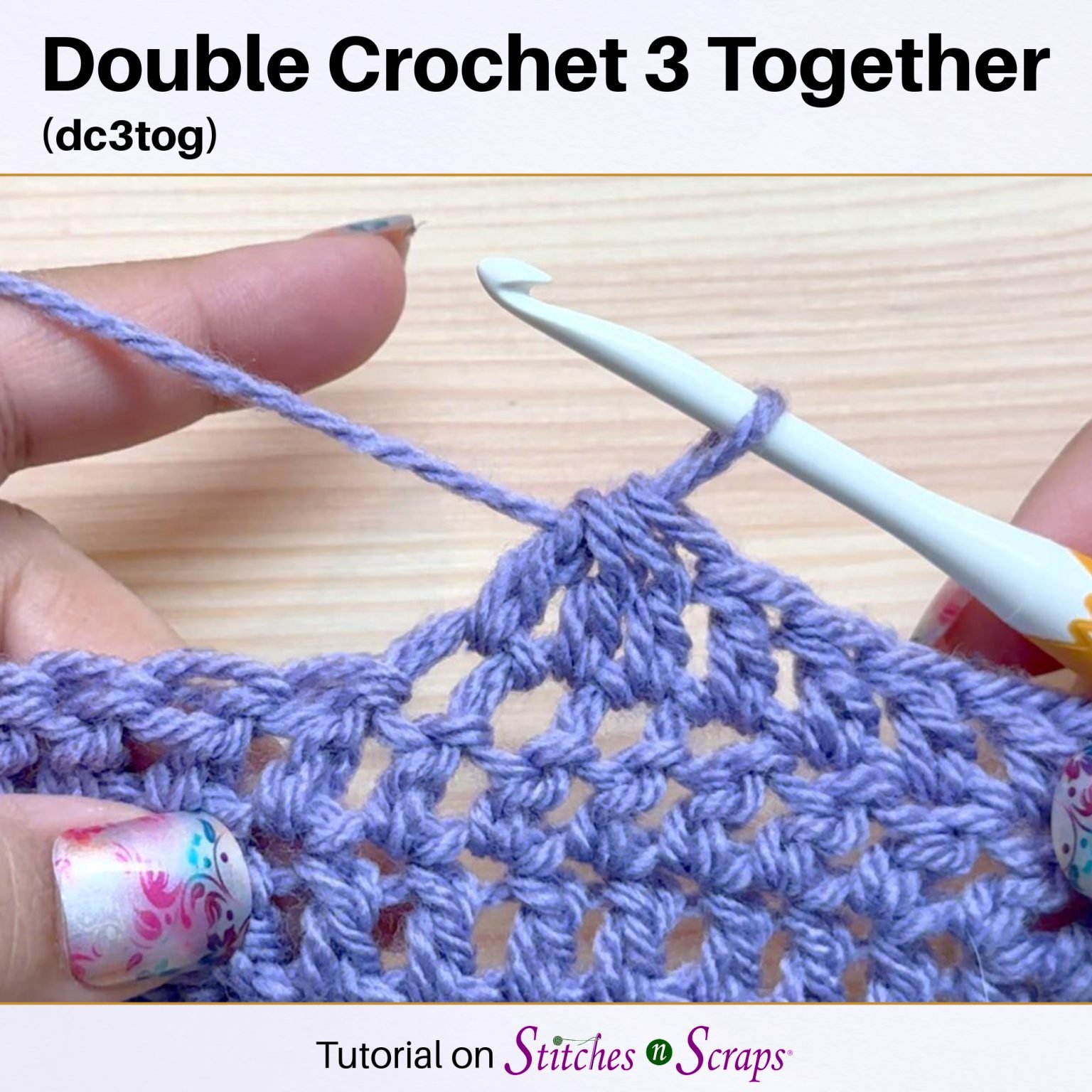 Double Crochet 3 Together (dc3tog) - Stitches n Scraps