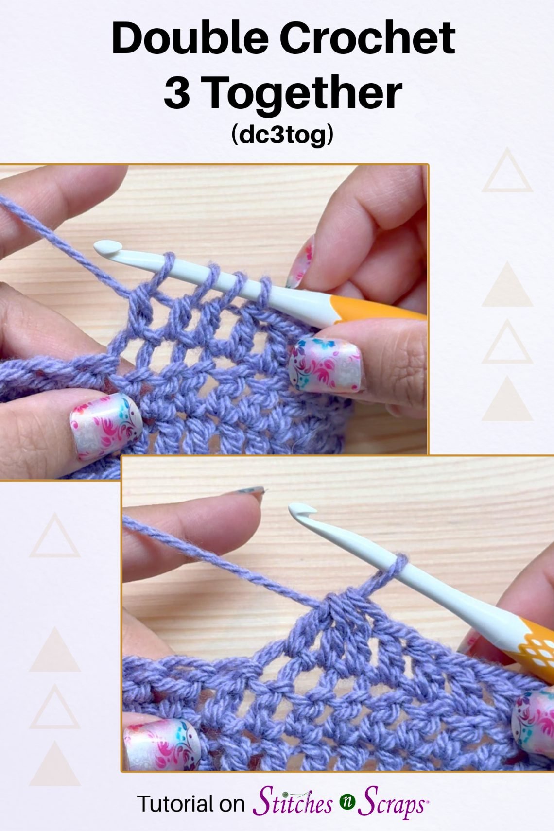 Double Crochet 3 Together (dc3tog) - Stitches n Scraps