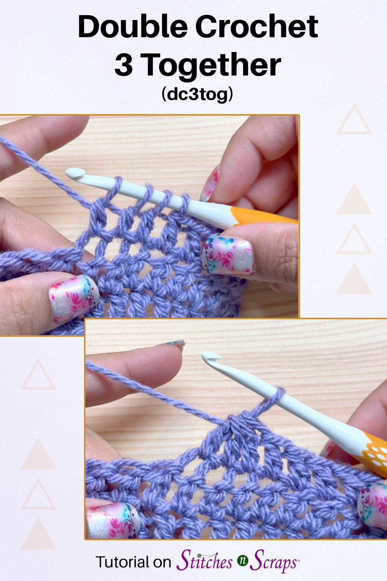 Double Crochet 3 Together (dc3tog) - Stitches n Scraps
