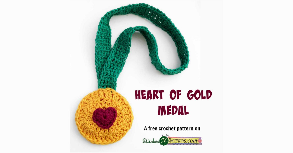 Free Pattern - Heart of Gold Medal - Stitches n Scraps