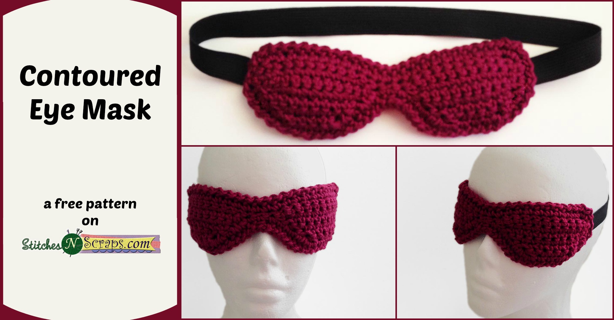 Free Pattern - Contoured Eye Mask - Stitches n Scraps