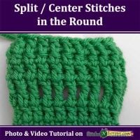 Tutorial - Split / Center Stitches in the Round - Stitches n Scraps