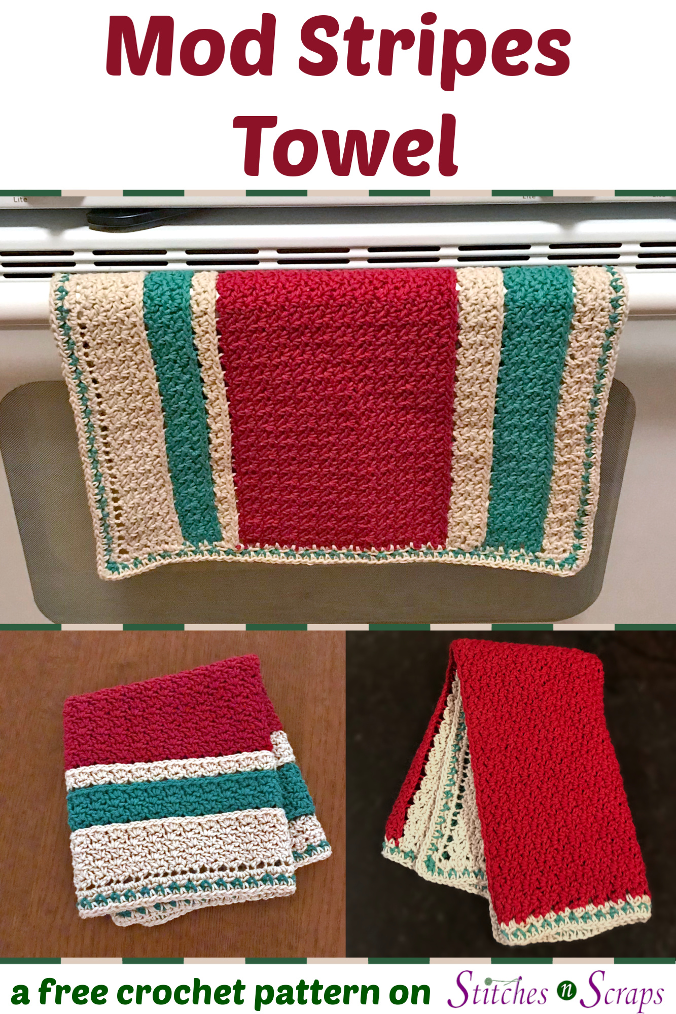 Free Pattern - Mod Stripes Towel - Stitches n Scraps