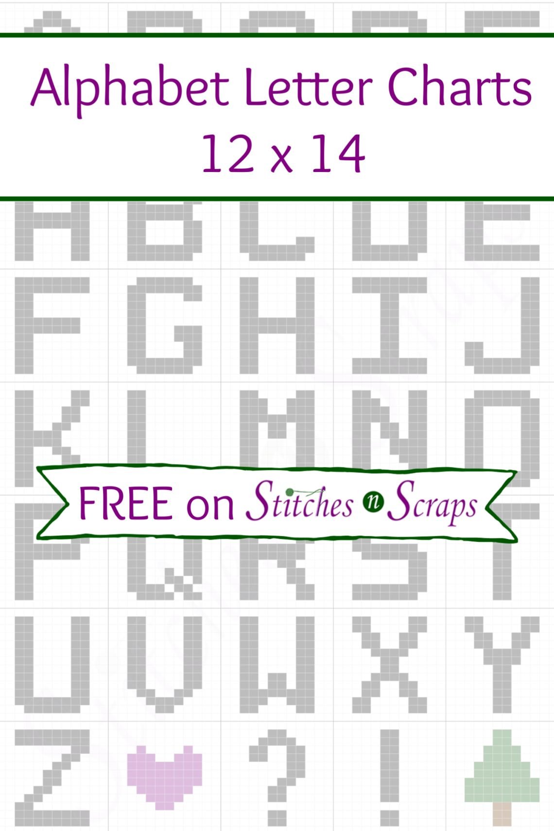 Letter Charts (entire Alphabet! - 12 x 14) - Stitches n Scraps