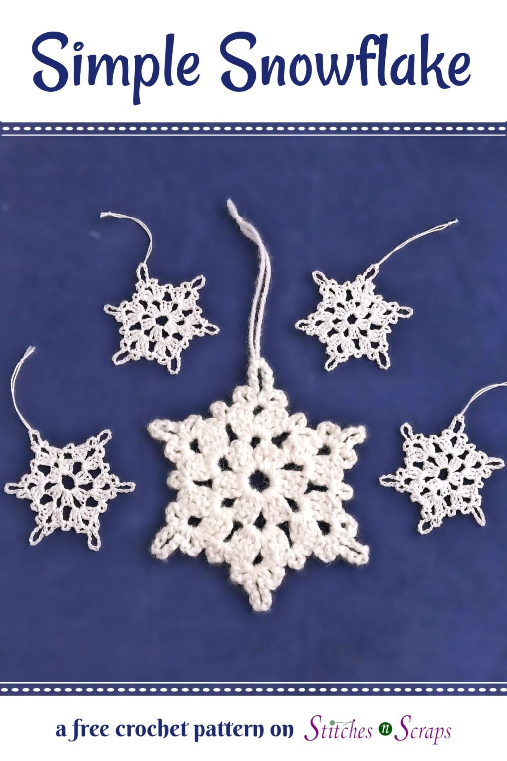 Free Pattern - Simple Snowflake - Stitches n Scraps