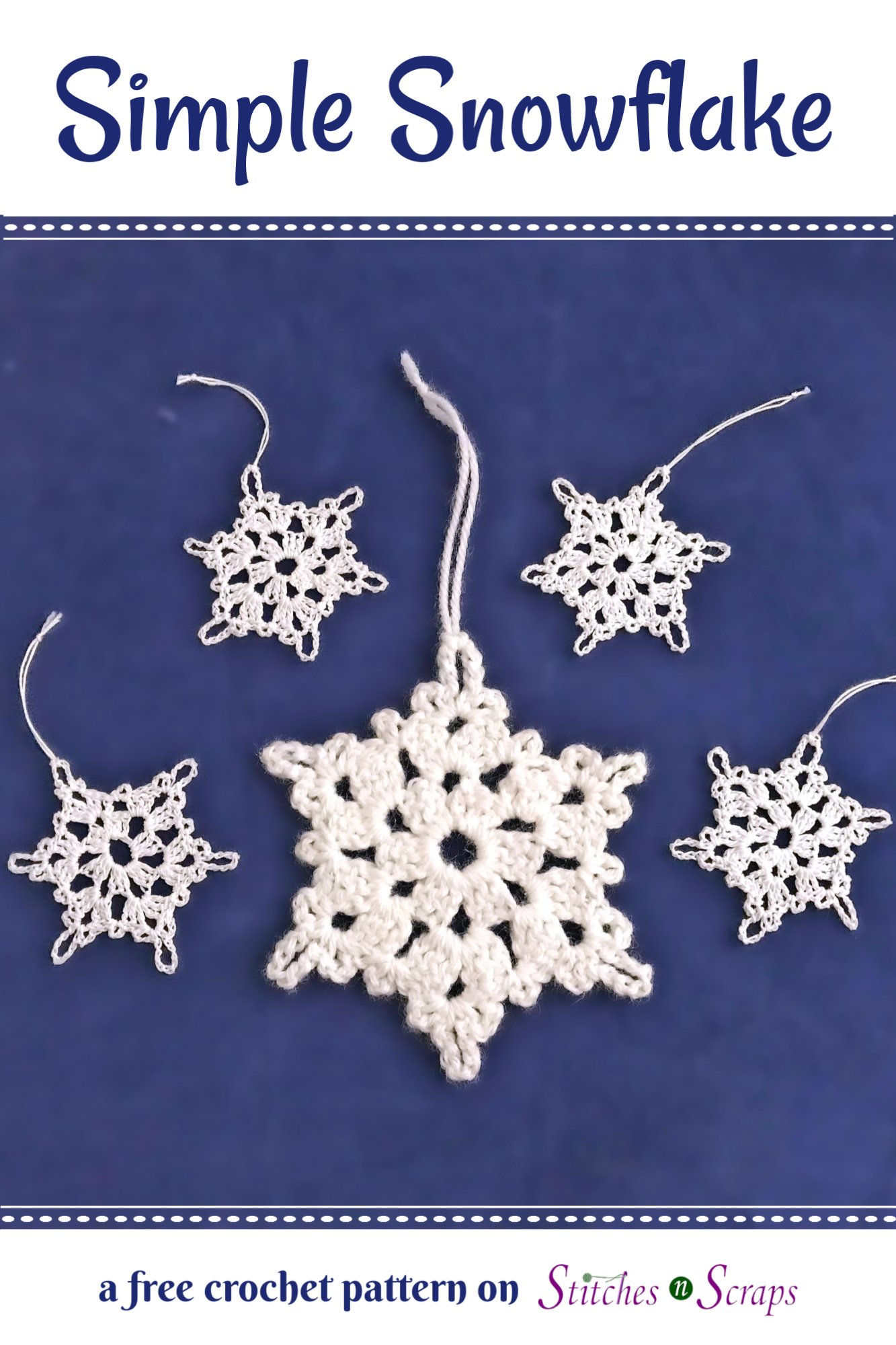 Free Pattern - Simple Snowflake - Stitches n Scraps