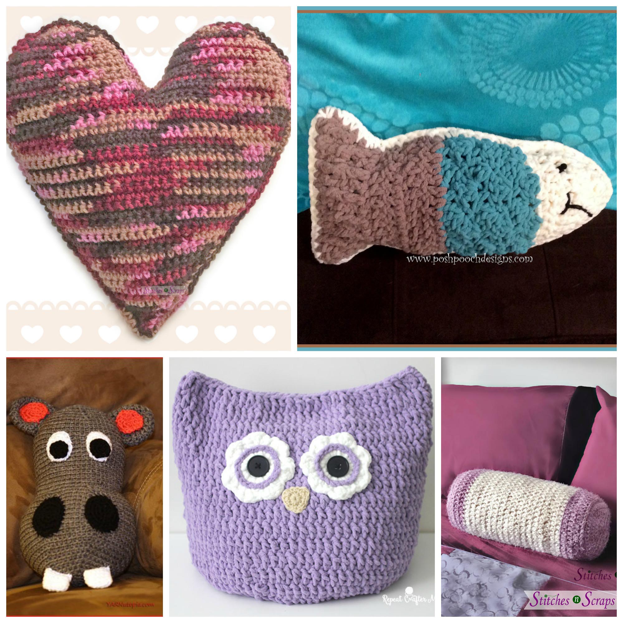 Crochet Pillow Patterns - 25 Accent Pillows to Crochet - Stitches n Scraps