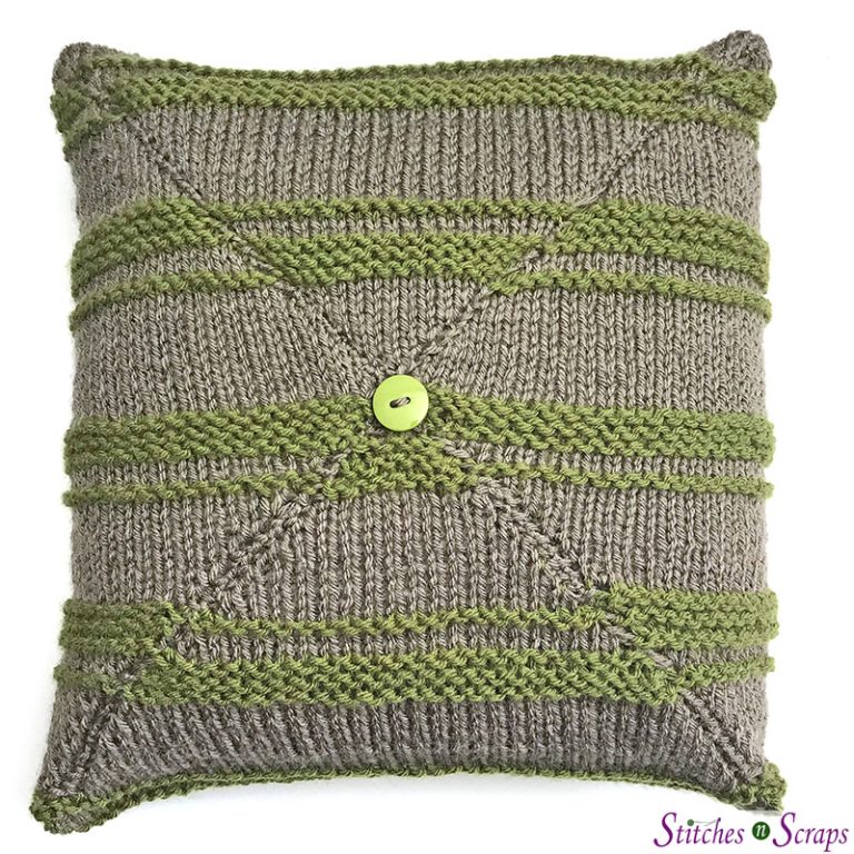 Knit Diagonal Stripes Pillow Pattern - Unbiased - Stitches n Scraps