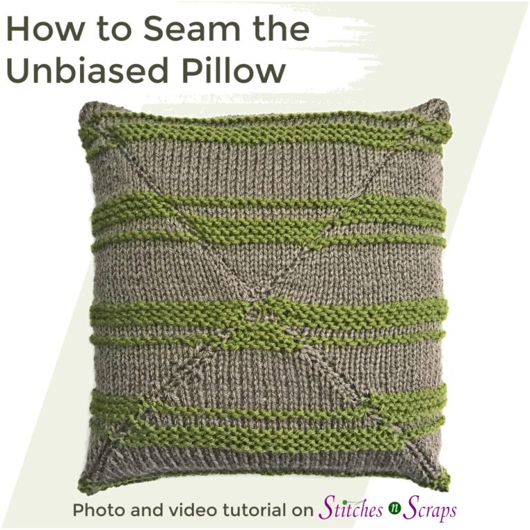 Knit Diagonal Stripes Pillow Pattern - Unbiased - Stitches n Scraps