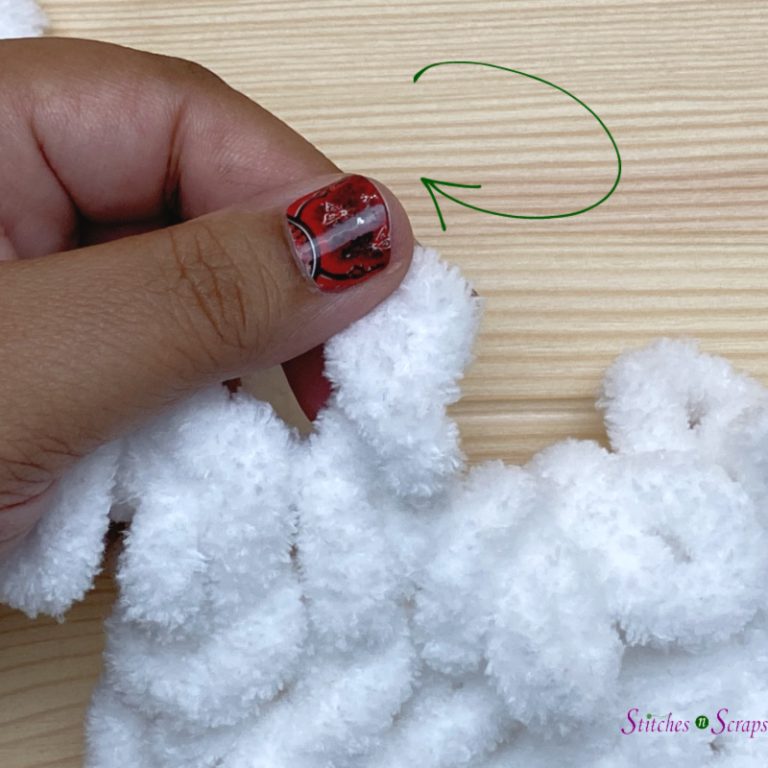 Twisted Knit Stitches in Loop Yarn - Stitches n Scraps