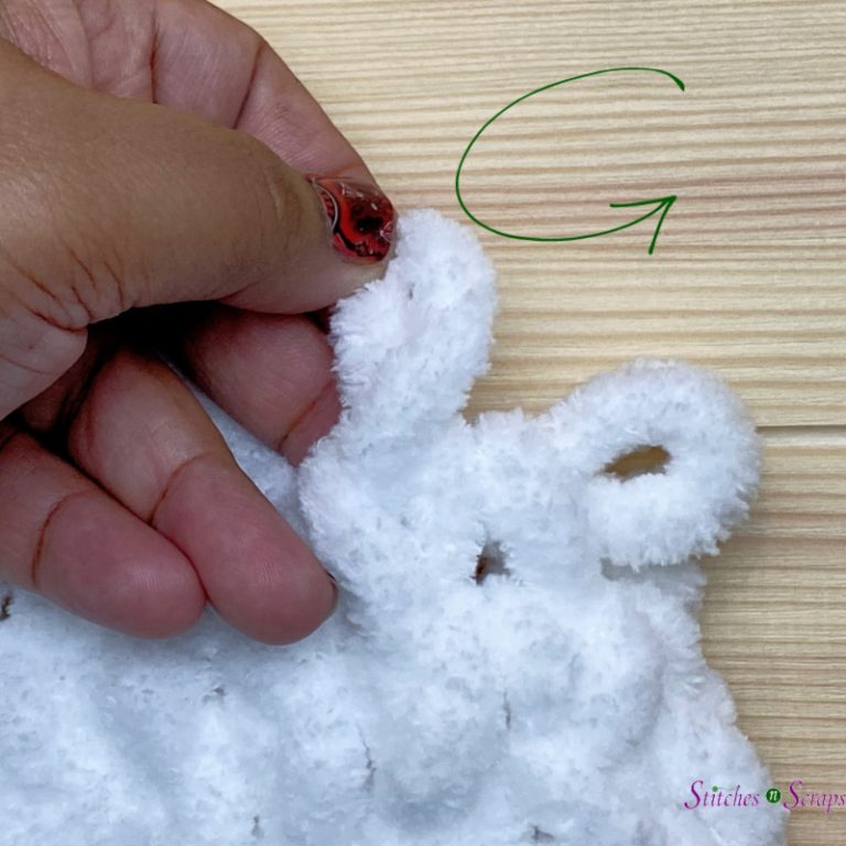 Twisted Knit Stitches in Loop Yarn - Stitches n Scraps