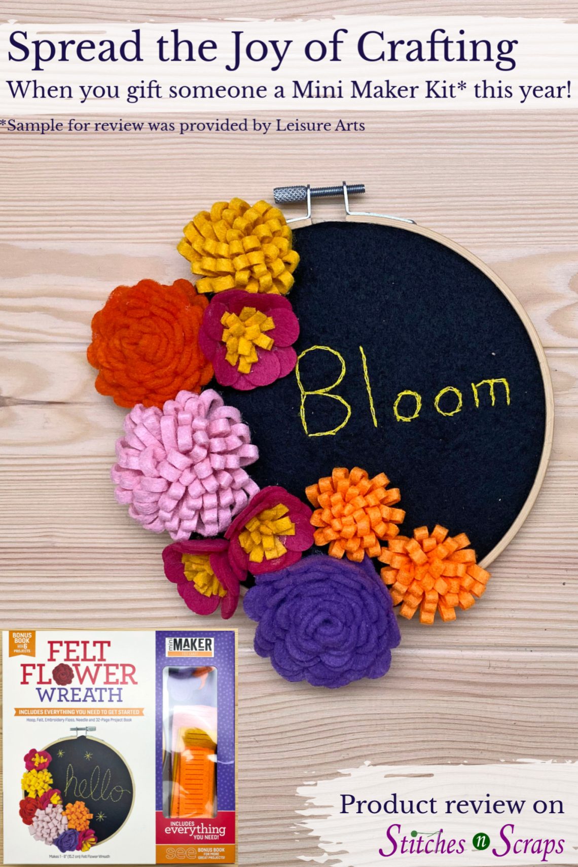 Mini Maker Kit - Felt Flower Wreath - Stitches n Scraps