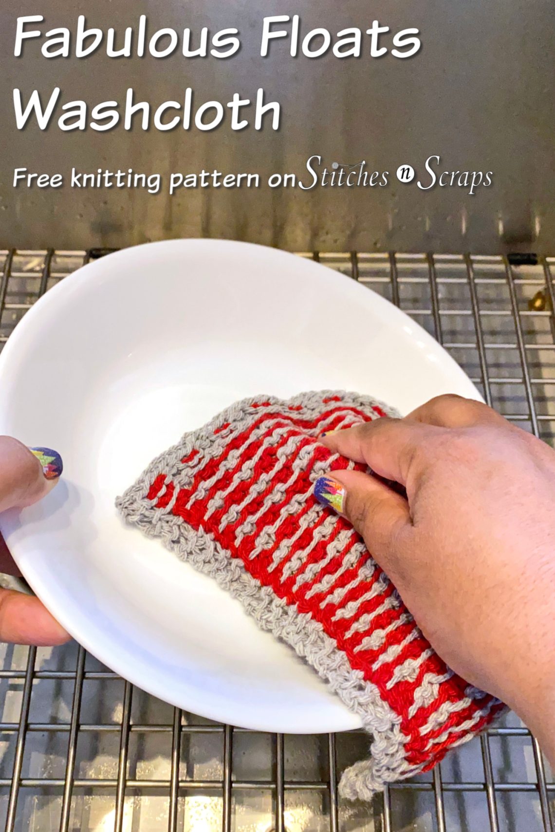 Slip Stitch Knit Washcloth - Fabulous Floats - Stitches n Scraps