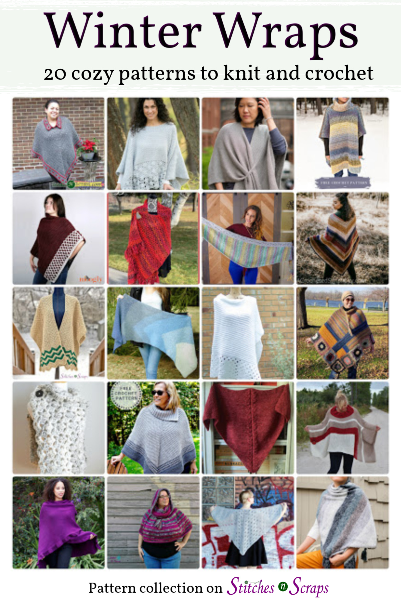 Winter Wraps - 20 Cozy Patterns to Knit and Crochet - Stitches n Scraps