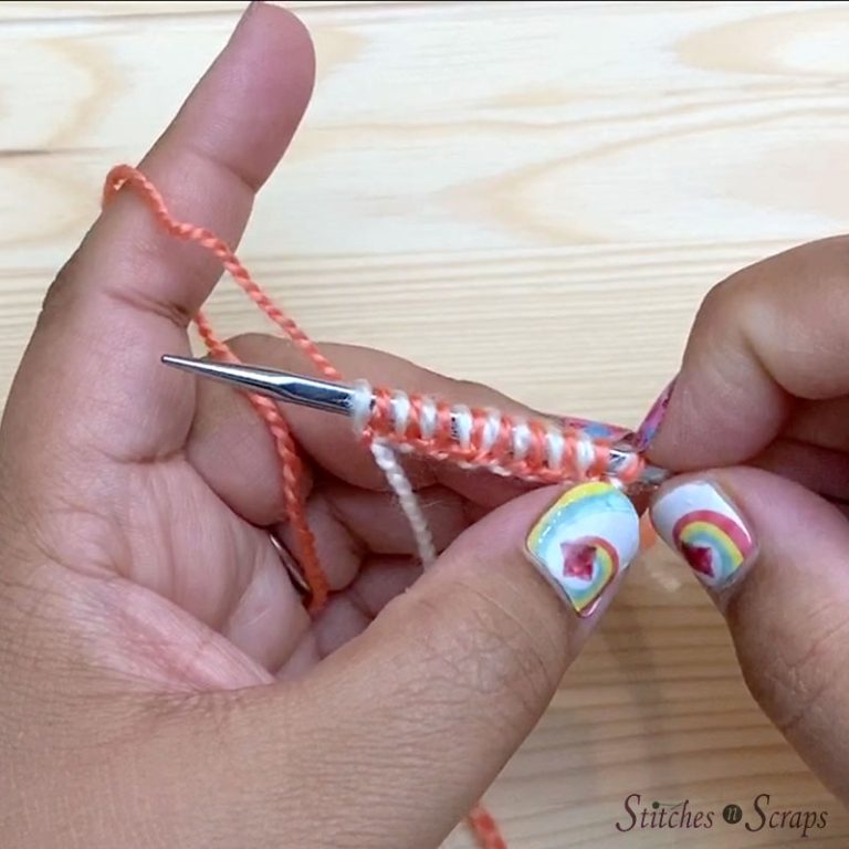 2-Color Long Tail Cast On for Double Knitting - Stitches n Scraps