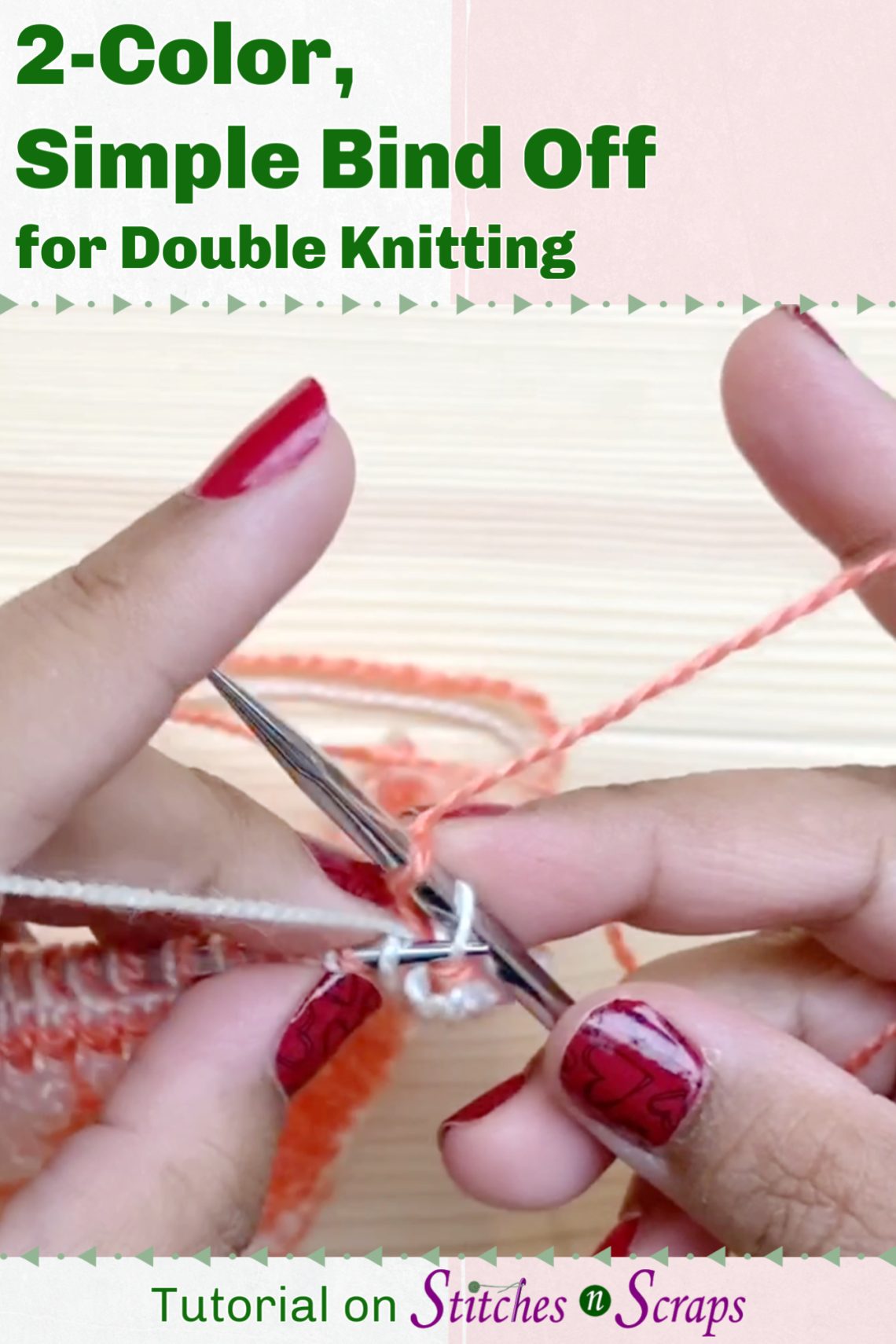 2-Color Simple Bind Off for Double Knitting - Stitches n Scraps