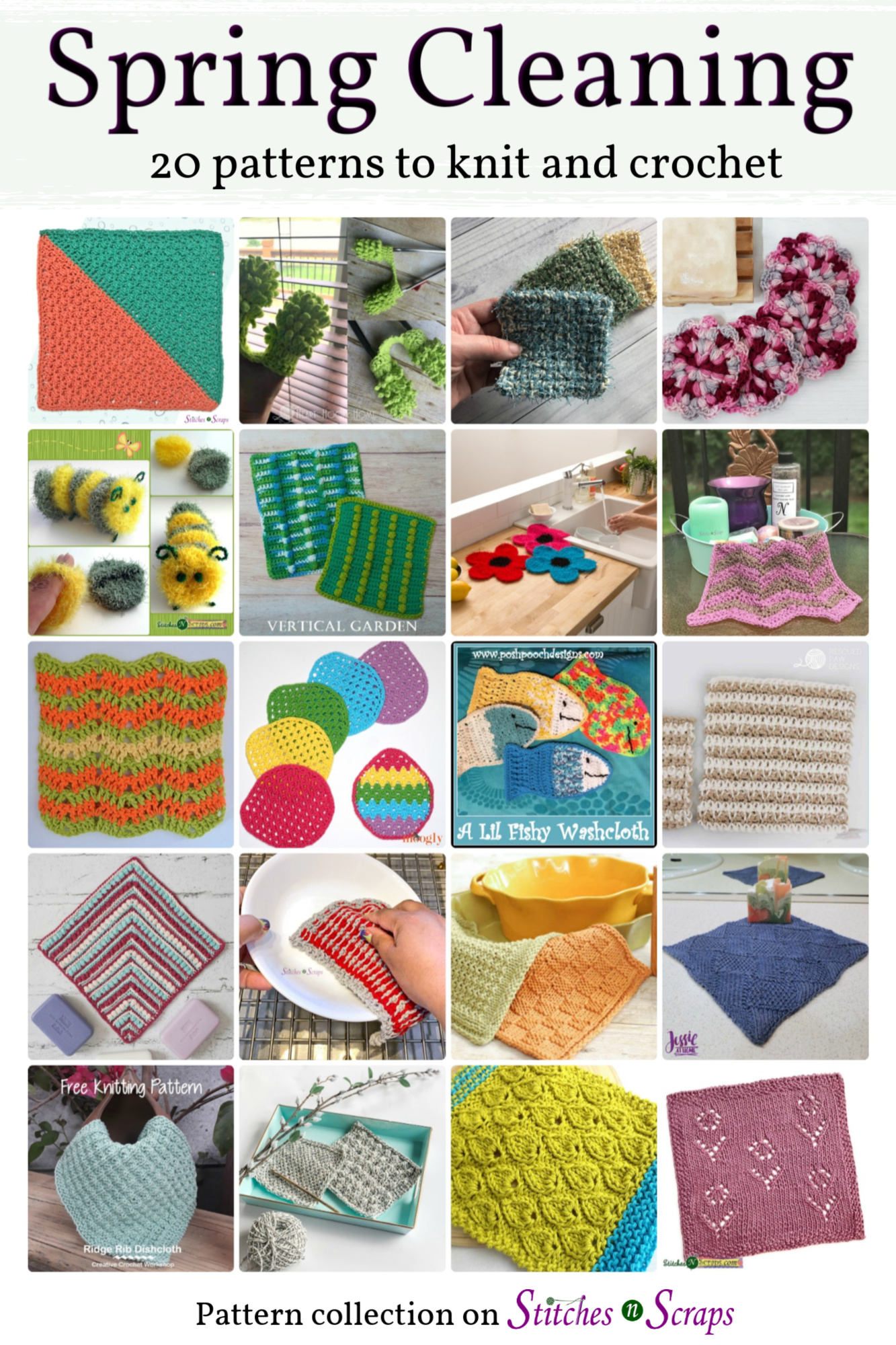 20 Spring Cleaning Patterns to Knit and Crochet! - Stitches n Scraps