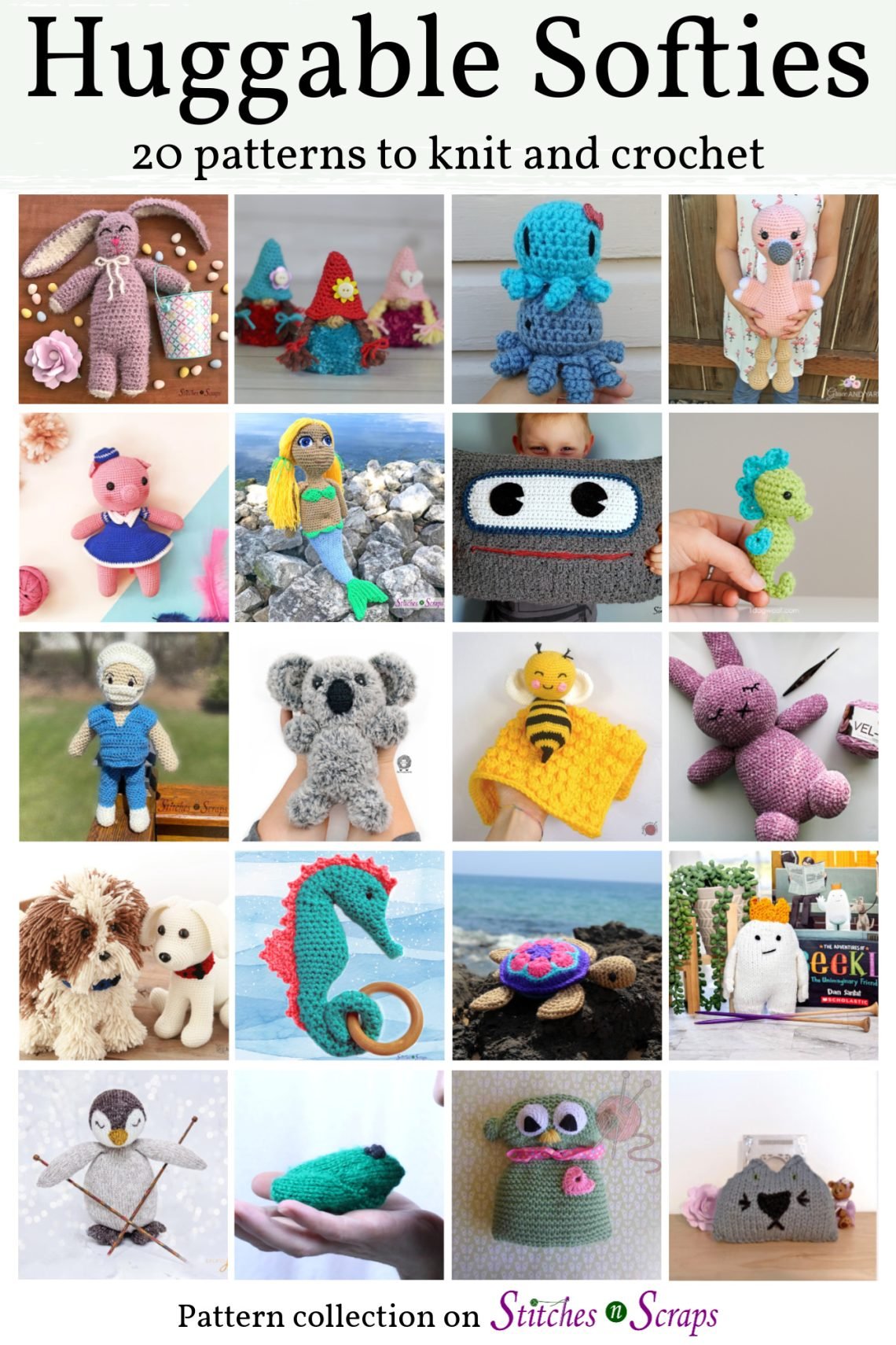 20 Free Softie Patterns to Knit and Crochet - Stitches n Scraps