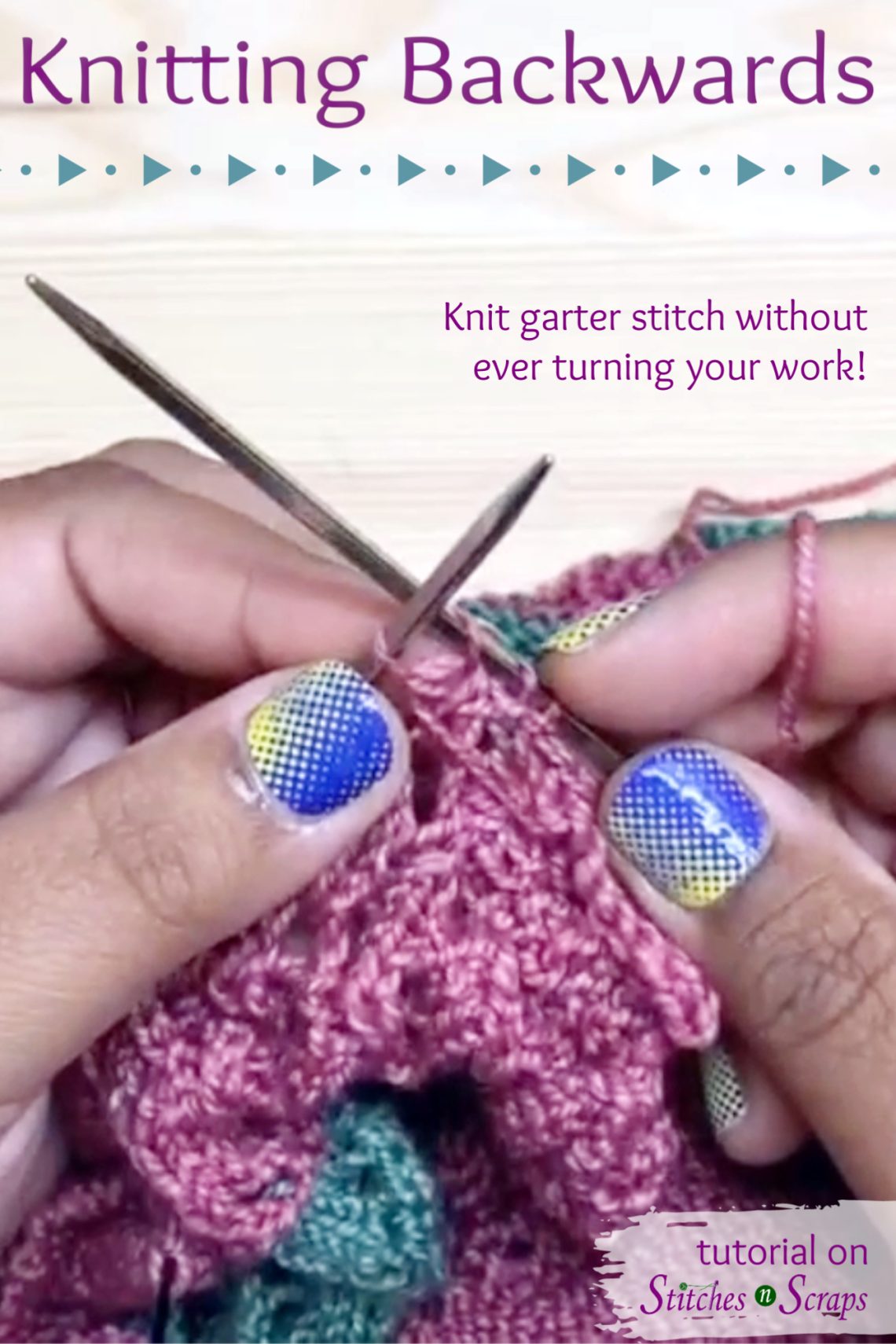 Knitting Backwards - Garter Stitch Without Turning! - Stitches n Scraps