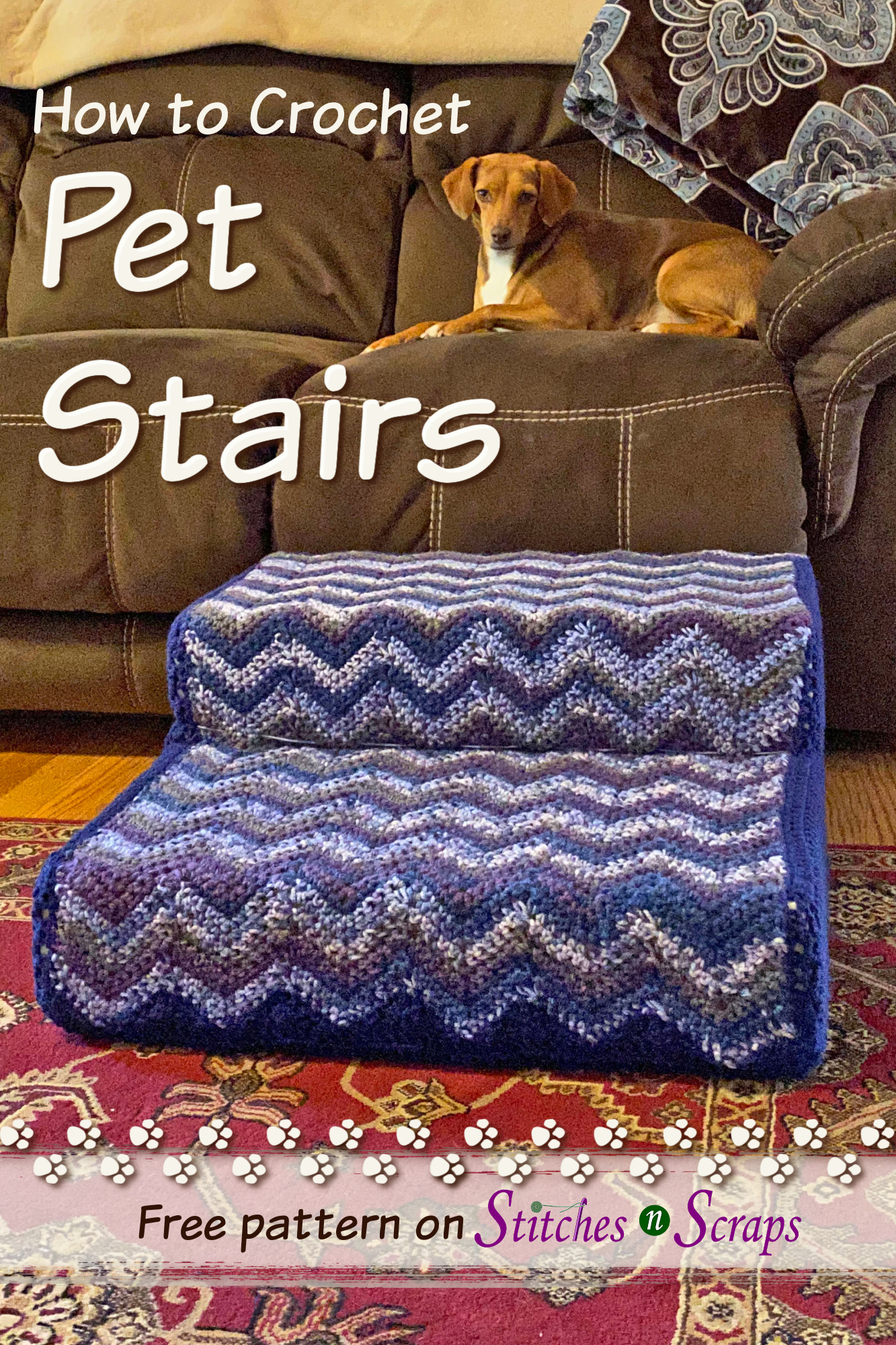 How to Crochet Pet Stairs with Fairfield Project Foam - Stitches n Scraps