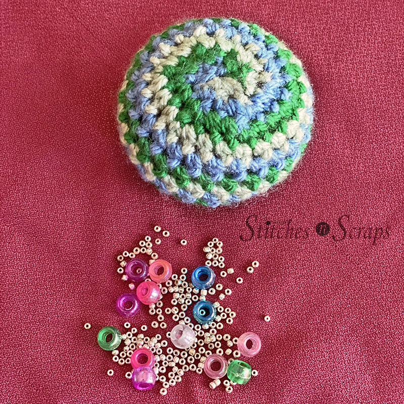 How to Make a Crochet Footbag - Magic Stripes - Stitches n Scraps