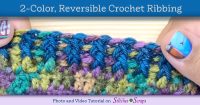 Reversible Crochet Ribbing in 2 Colors - Stitches n Scraps