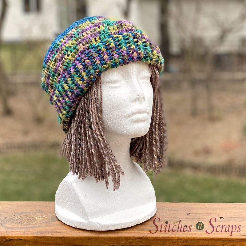 Crochet Hat with Reversible Ribbing - Two Way Toque - Stitches n Scraps