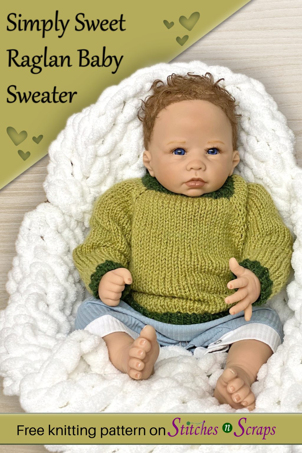 Knit Baby Sweater - Simply Sweet - Stitches n Scraps