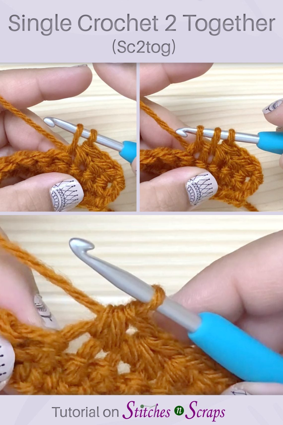 Single Crochet 2 Together Decrease (Sc2tog) - Stitches n Scraps