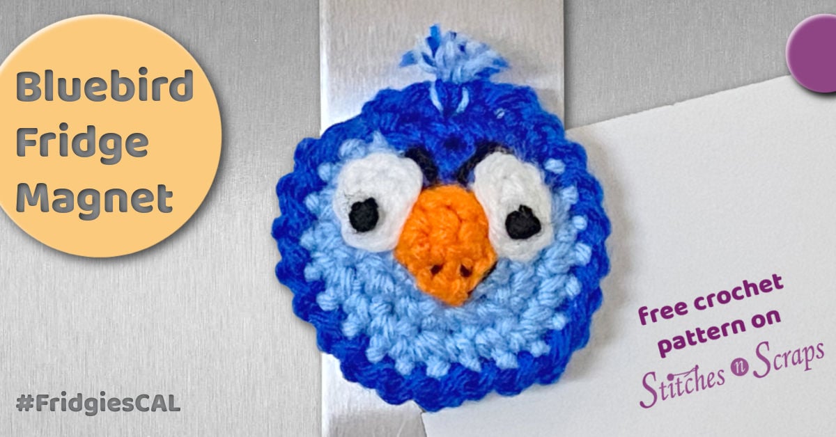 Bluebird Fridge Magnet Crochet Pattern - Stitches n Scraps