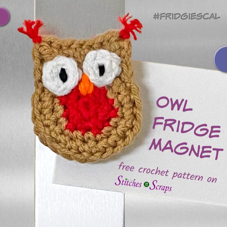 Owl Fridge Magnet Crochet Pattern - Stitches n Scraps