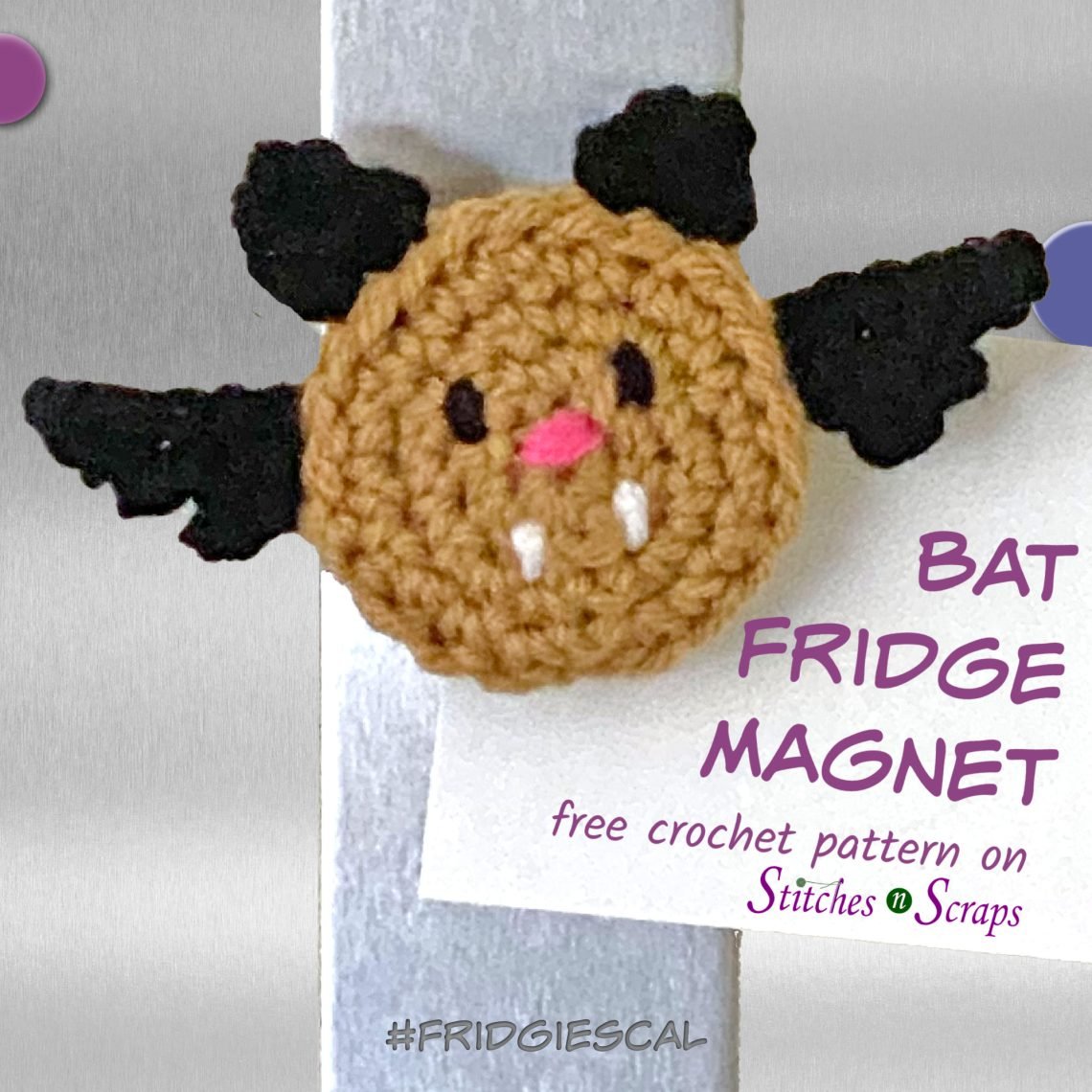 Bat Fridge Magnet Crochet Pattern - Stitches n Scraps