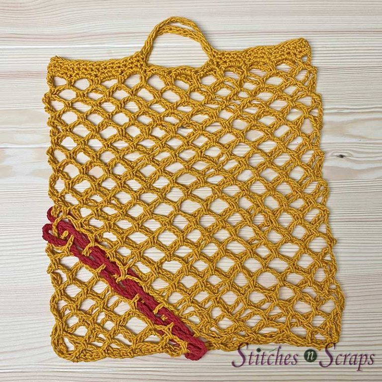Foldable Market Bag Crochet Pattern - Stitches n Scraps