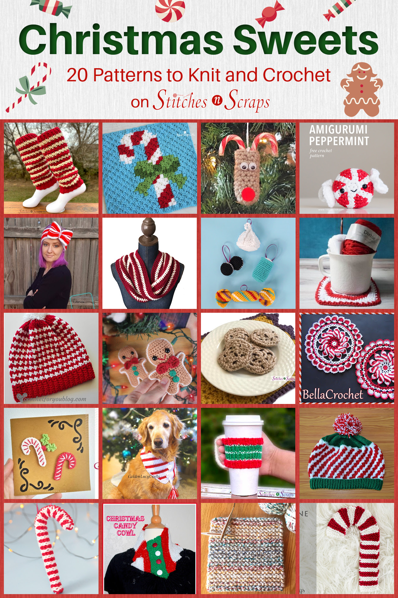 Christmas Sweets - 20 Patterns to Knit and Crochet - Stitches n Scraps