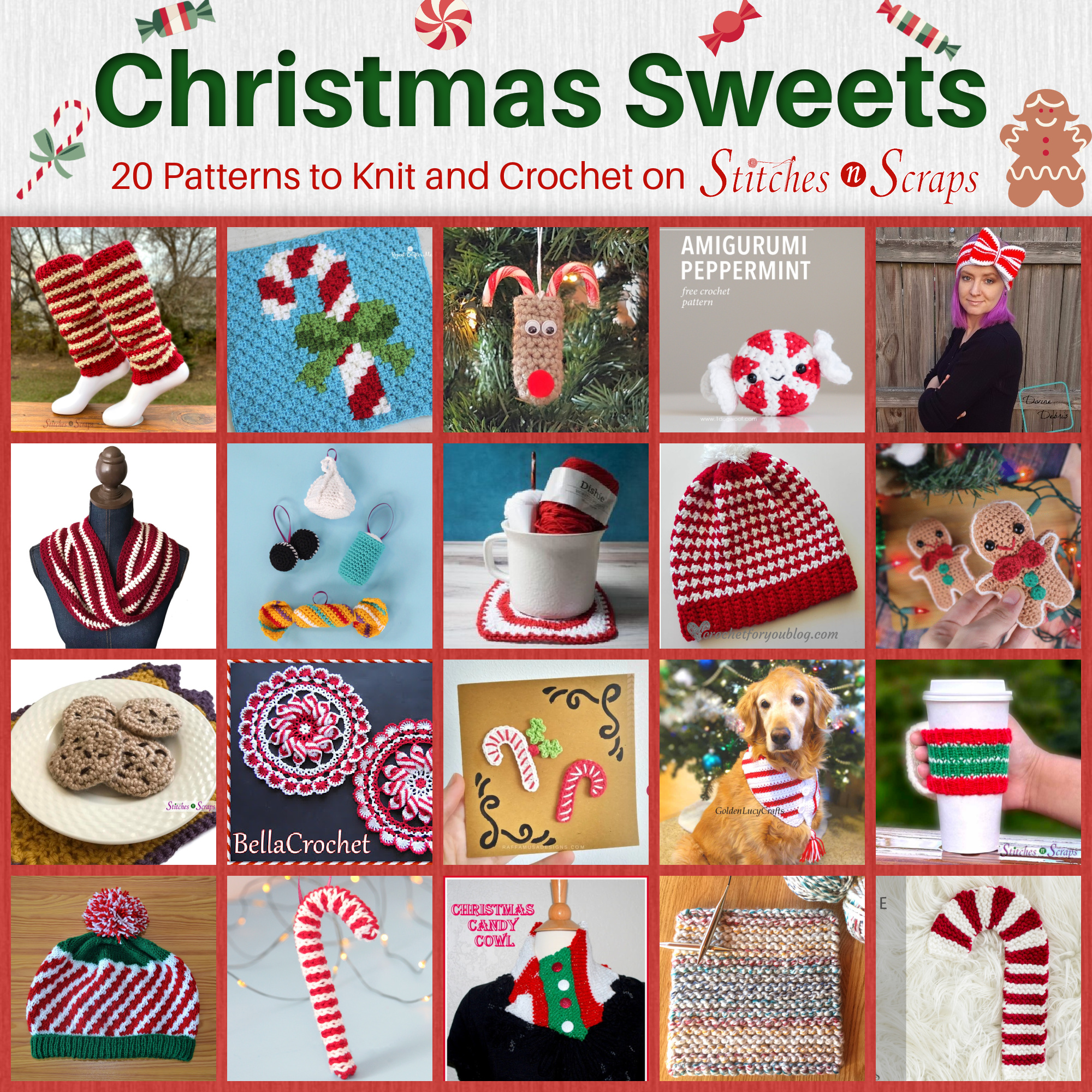 Christmas Sweets - 20 Patterns to Knit and Crochet - Stitches n Scraps