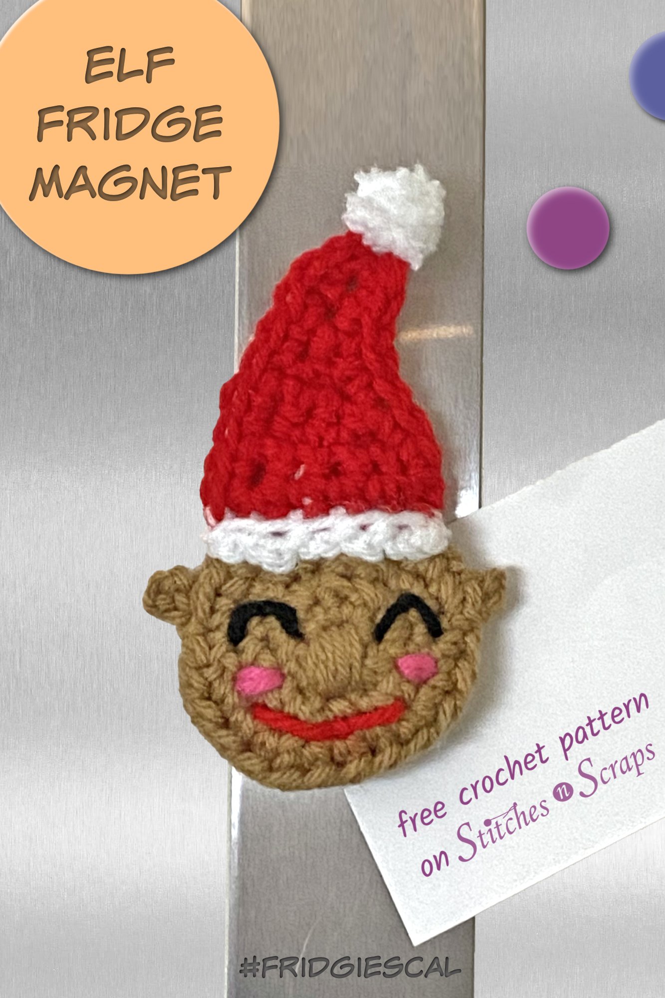 Elf Fridge Magnet Crochet Pattern - Stitches n Scraps