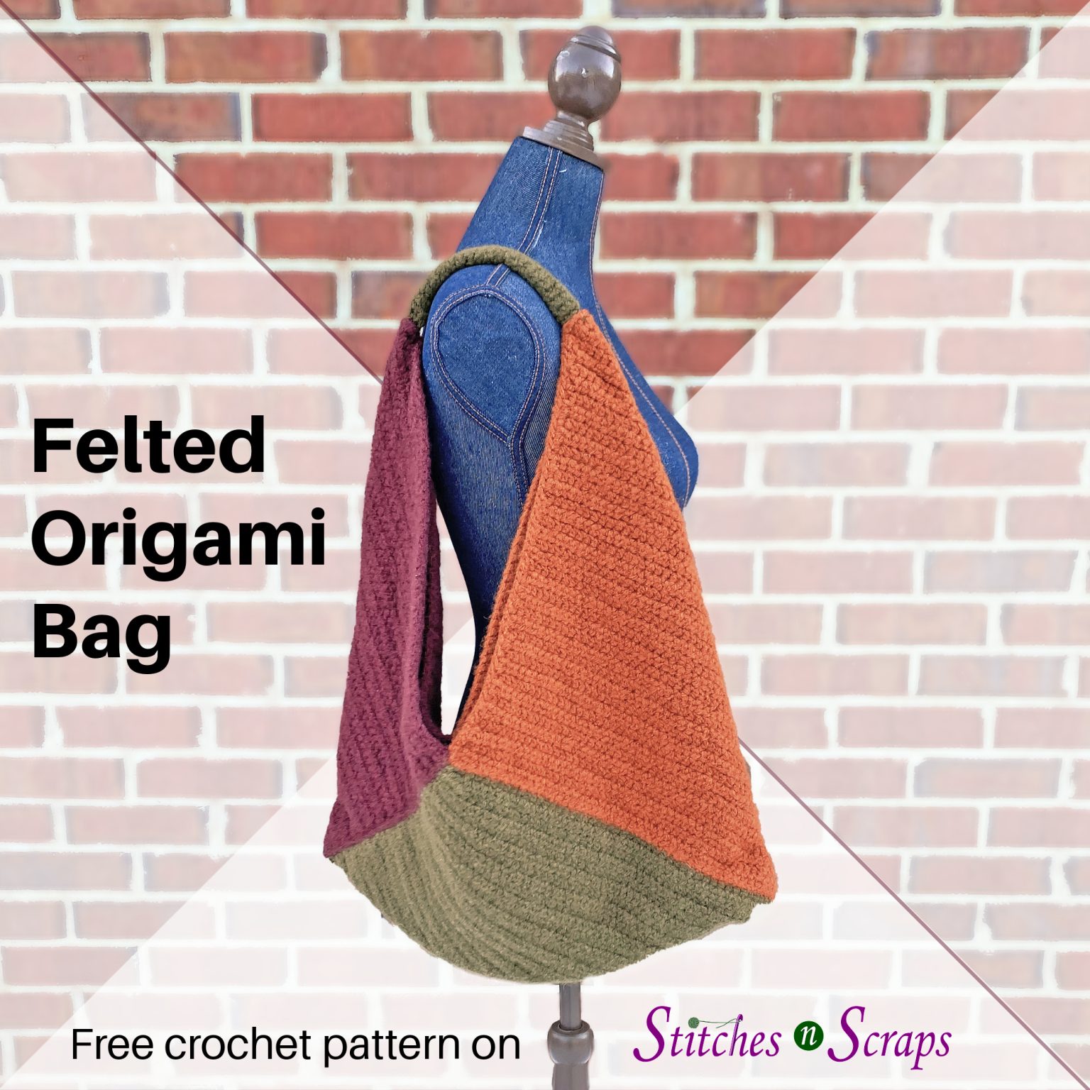 Felted Crochet Origami Bag Pattern - Stitches n Scraps