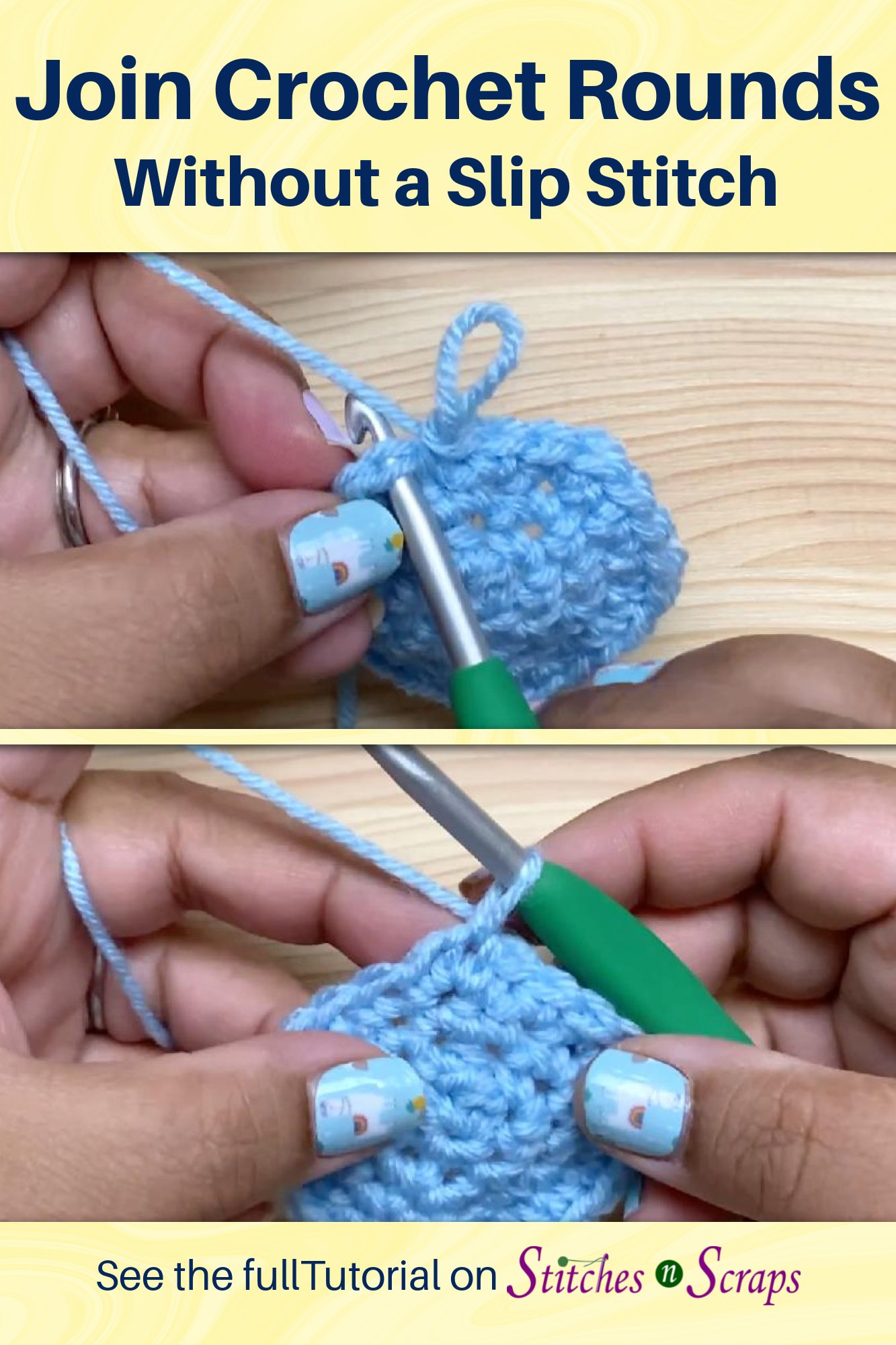 Join Crochet Rounds Without a Slip Stitch - Stitches n Scraps