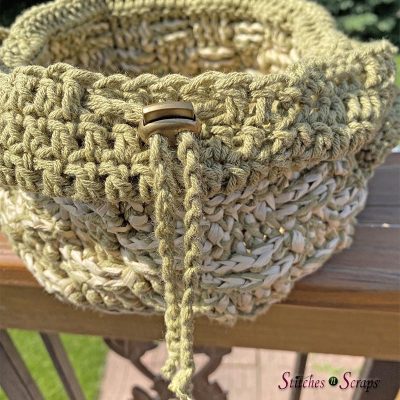 Drawstring Basket Crochet Pattern - Stitches n Scraps