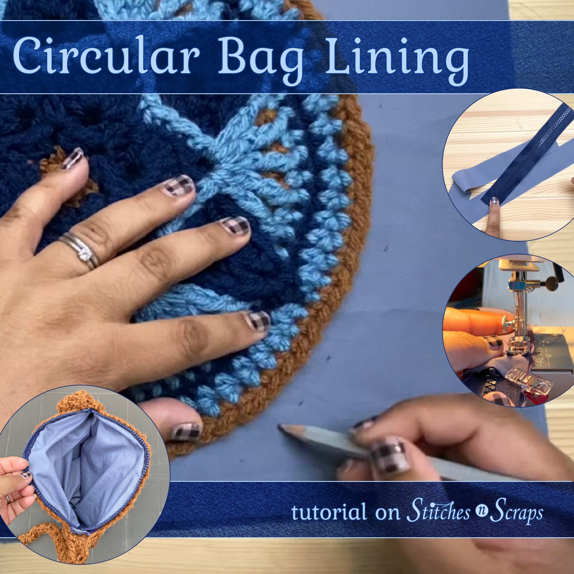 Circular Bag Lining Tutorial - Stitches n Scraps