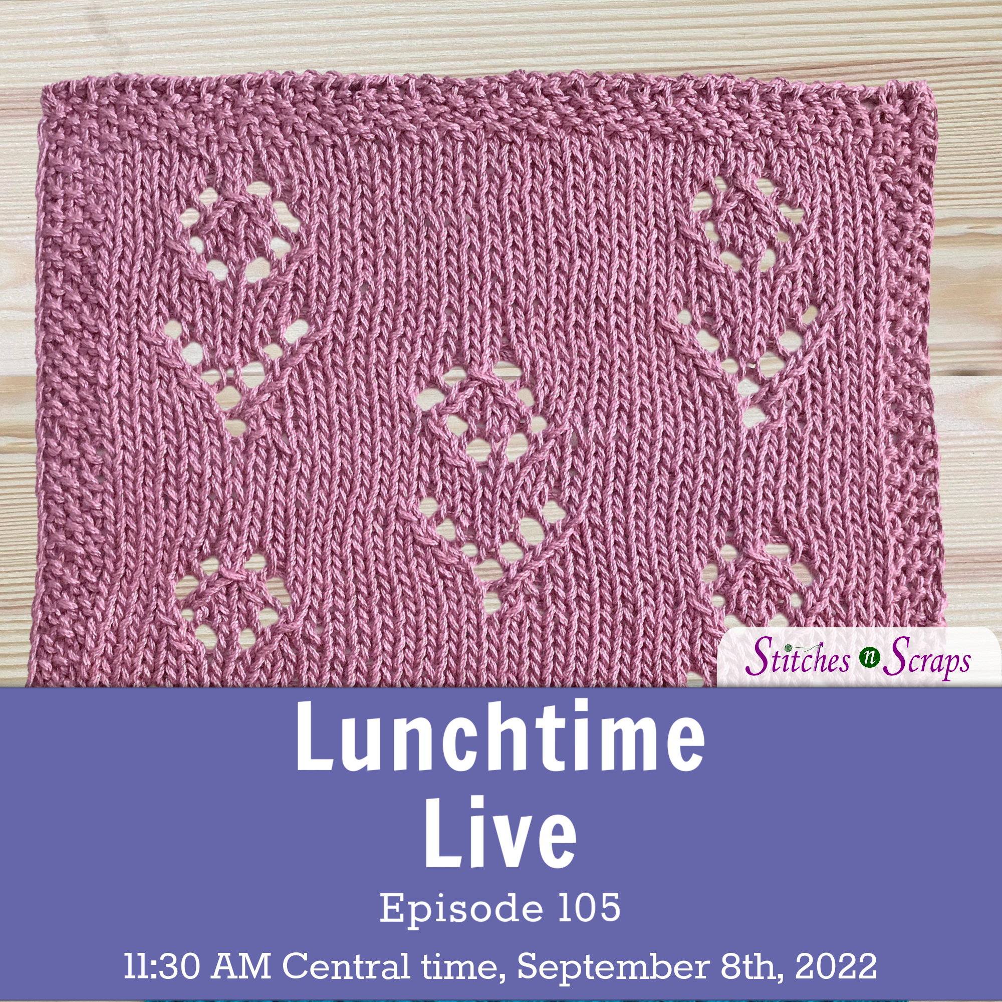 Knit Eyelet Lace - Lunchtime Live Ep105 - Stitches n Scraps