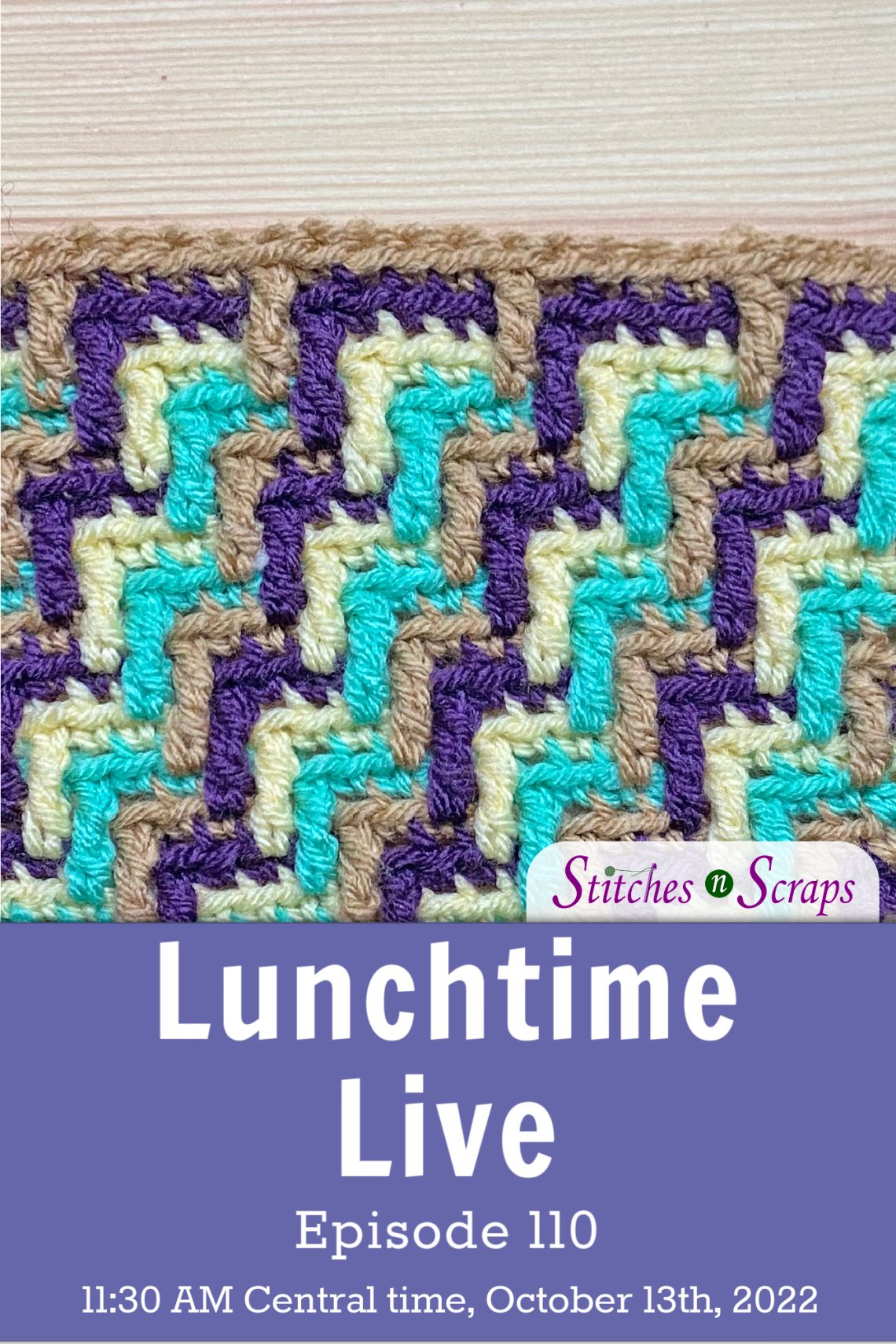 Crochet Stairstep Stitch - Lunchtime Live Ep110 - Stitches n Scraps