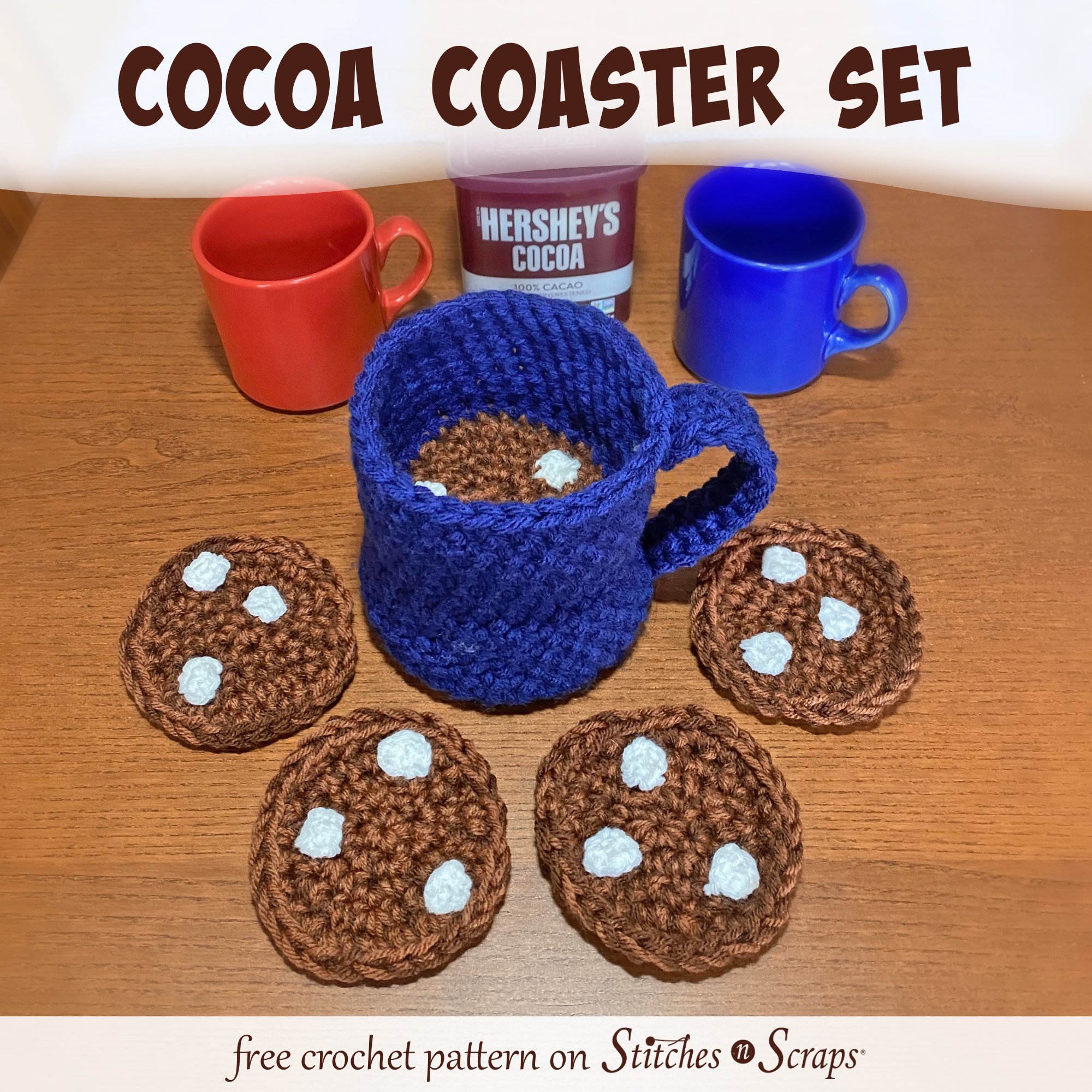 Crochet Cocoa Coaster Set Pattern - Stitches n Scraps
