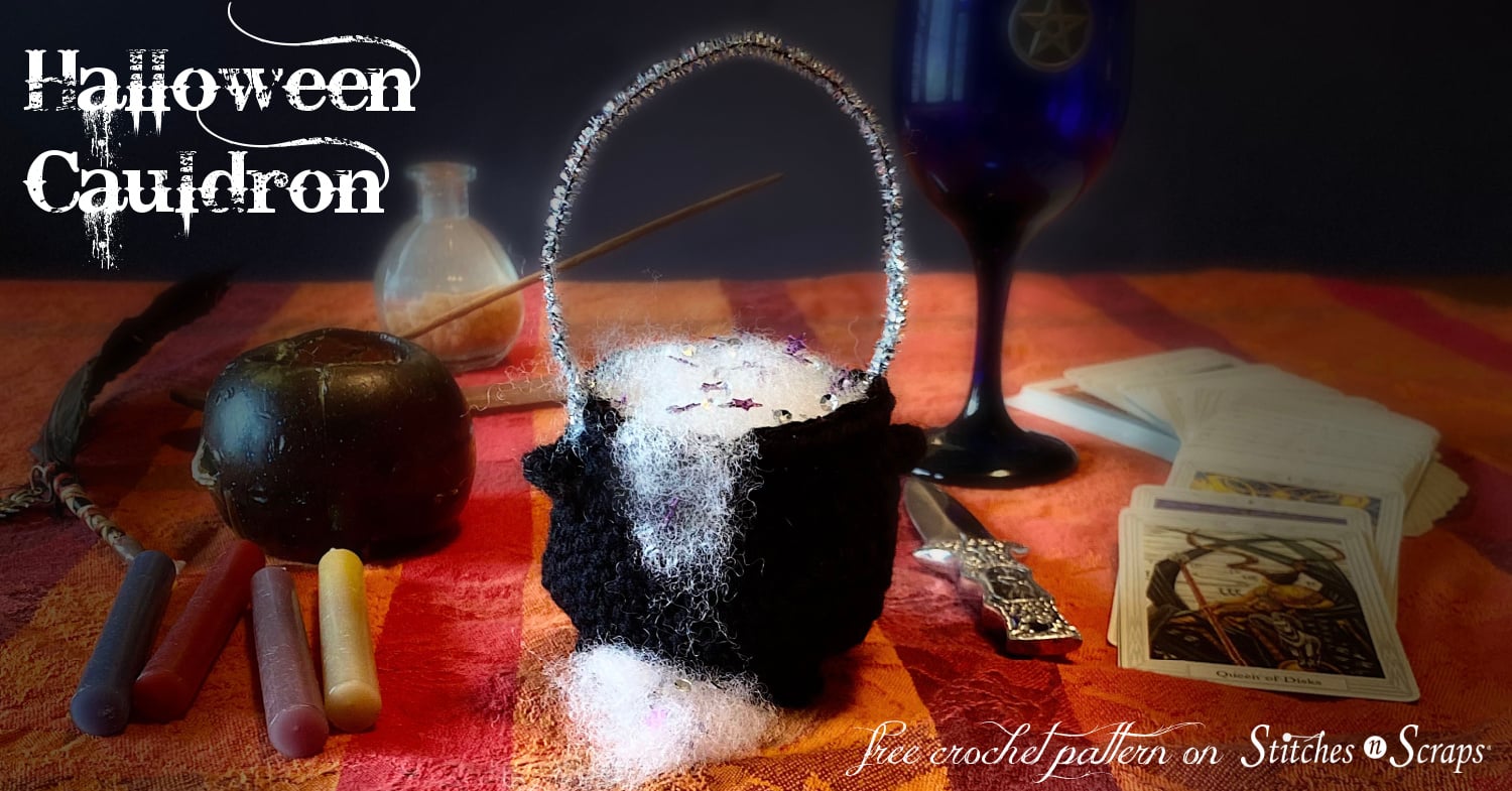Halloween Cauldron Crochet Pattern - Stitches n Scraps
